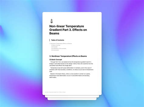 Non Linear Temperature Gradient Part 3 Effects On Beams