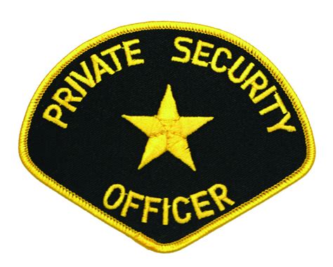 Private Security Officer Shoulder Patch Gold Black Security Uniform