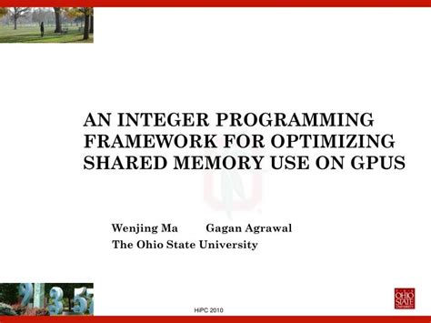 Ppt An Integer Programming Framework For Optimizing Shared Memory Use