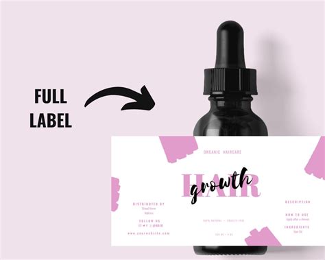 Hair Growth Oil Label Hair Product Labels Label For Bottles Product Label Template Bottle