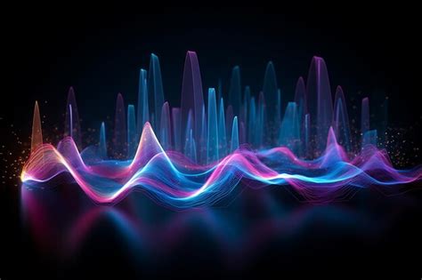 Premium Photo Neon Waveform Audio Visualization Background