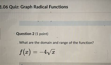Quiz Graph Radical Functions Question StudyX