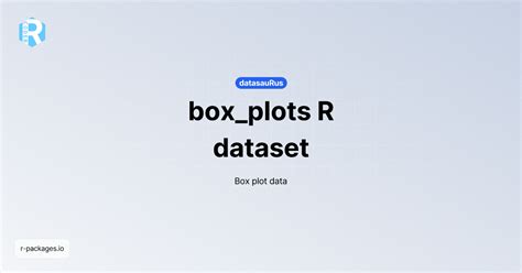 Boxplots Dataset R Packages
