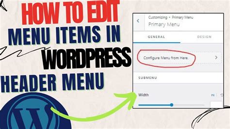 How To Edit Menu Item In Wordpress Header Menu Youtube