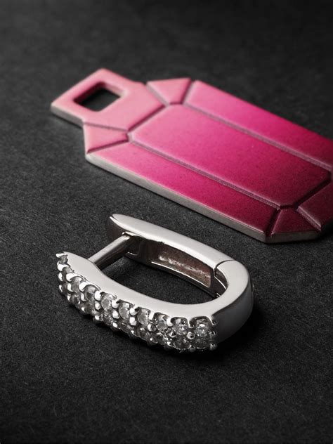 EÉra Tokyo Silver White Gold And Diamond Single Earring EÉra