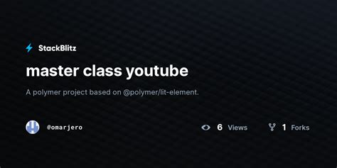 Master Class Youtube Stackblitz