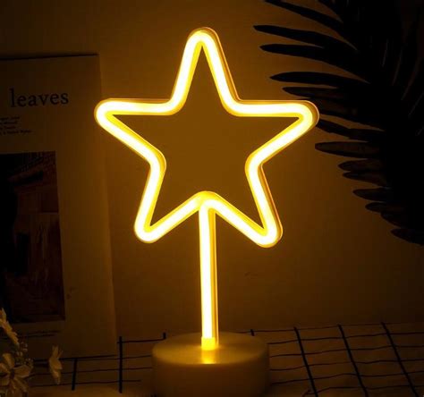 Нічник неоновий лампа зірка — ціна 455 грн у каталозі Настільні лампи Купити товари для дому та