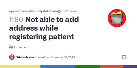 not able to add address while registering patient · issue 80