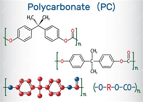 Premium Vector Polycarbonate Pc Thermoplastic Polymer Molecule
