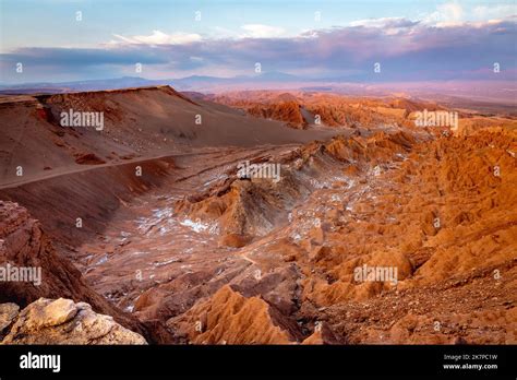 Moon Valley Valle De La Luna At Sunset Atacama Desert Chile South