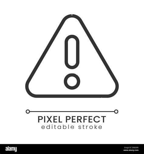Warning Red Pixel Perfect Linear Icon Stock Vector Image And Art Alamy