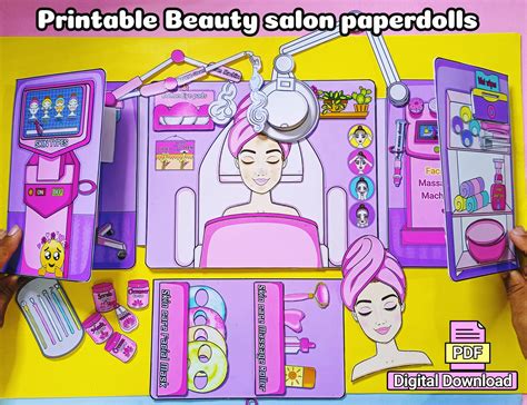 Printable Paper Doll Skin Care Facial Beauty Salon Template For