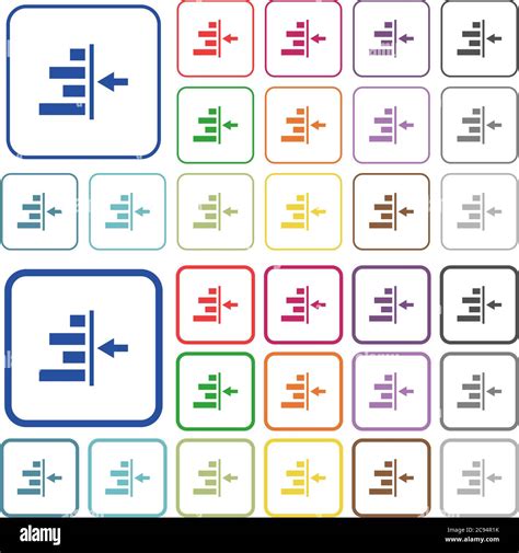 Increase Right Indentation Of Content Color Flat Icons In Rounded Square Frames Thin And Thick