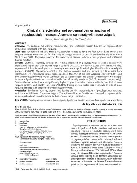 Tewl Acne Rosacea Pdf Download Free Pdf Dermatology Medicine