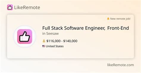 📩 Full Stack Software Engineer Front End At 🏢 Seesaw Salary 💰