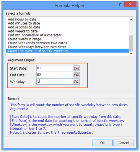 quickly count numbers of weekends weekdays specific day of week between