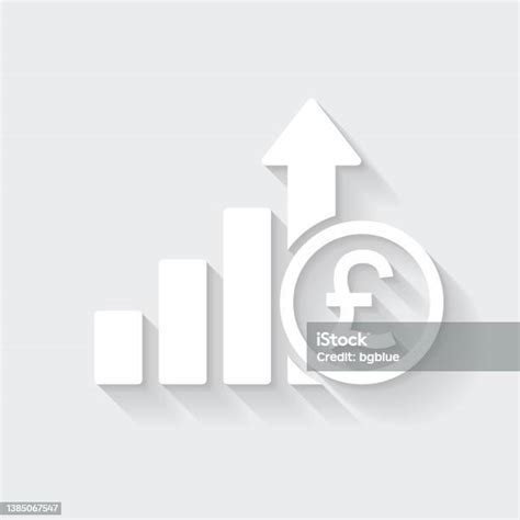 파운드 금리 인상 빈 배경에 긴 그림자아이콘 플랫 디자인 0명에 대한 스톡 벡터 아트 및 기타 이미지 0명 3차원 형태 가격 Istock