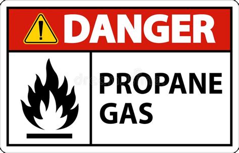 Symbol Propane Danger Label Propane Gas Sign Stock Vector