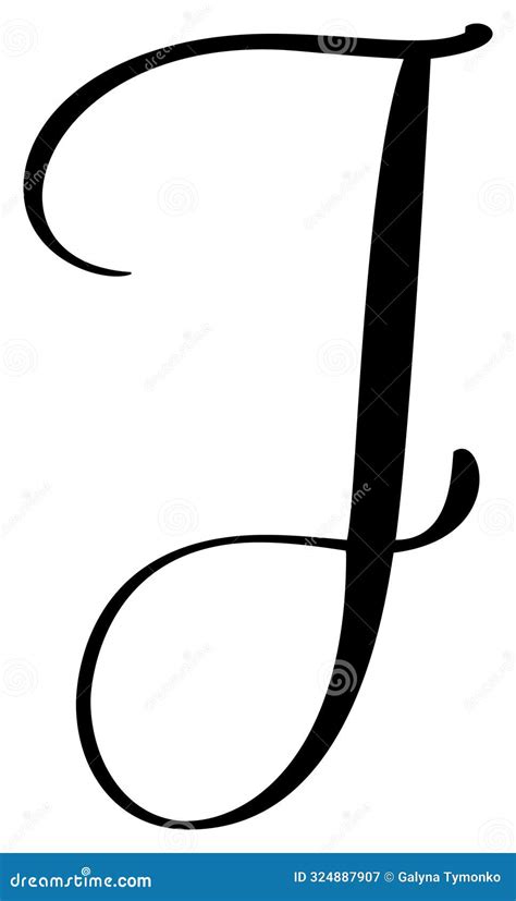 Hand Drawn Vector Calligraphy Letter Capital J Script Font Logo