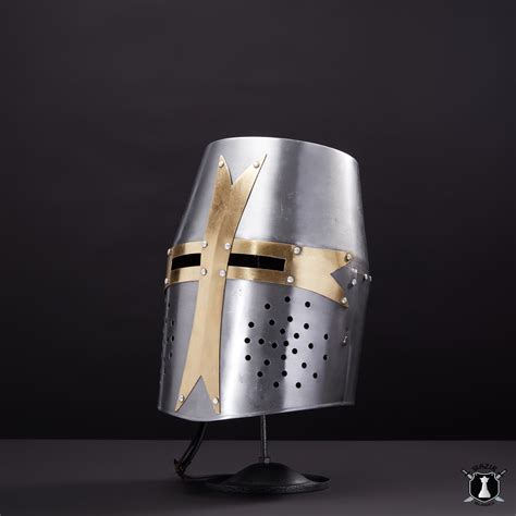 Crusader Helmet Replica Steel Armor Helmet Fully Wearable Wazir Blades