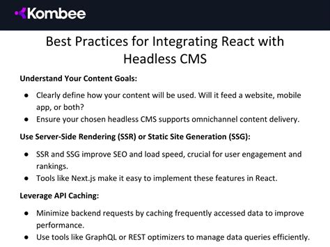 Ppt Best Practices For Integrating React With Headless Cms Powerpoint