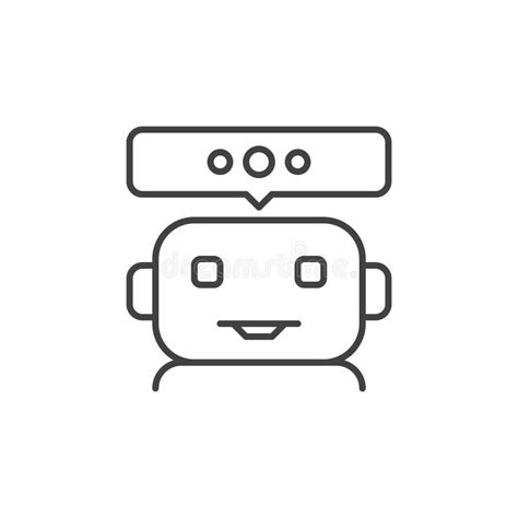 Cute Chatbot Vector Online Chat Conversation Concept Line Icon Stock
