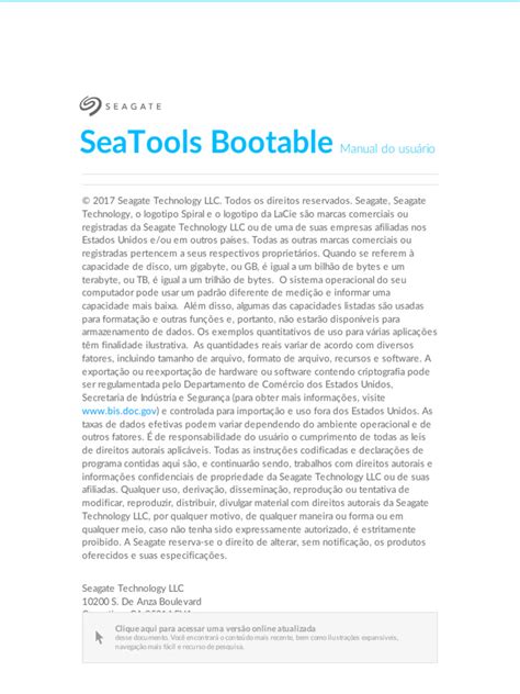 Seatools Bootable Pt Br Pdf Drive De Disco Rígido Bios