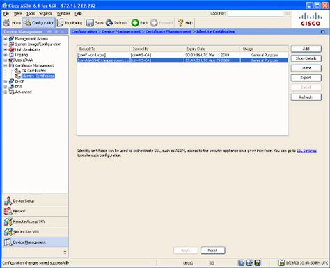 Asa 8 X Renew And Install The Ssl Certificate With Asdm Cisco