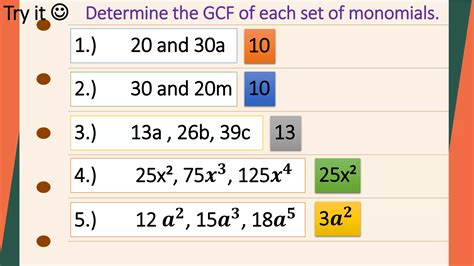 Polynomials With Common Monomial Factorspptx