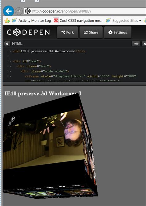 html css3 3d cube not displaying correctly in internet explorer