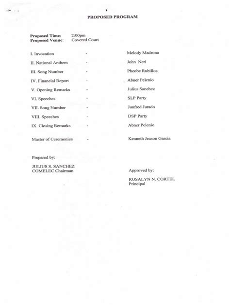 Proposed Program Pdf