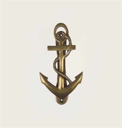 6 12 Antiqued Brass Anchor Door Knocker Griswold Inn Store