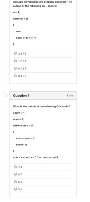 Solved Assume All Variables Are Properly Declared The