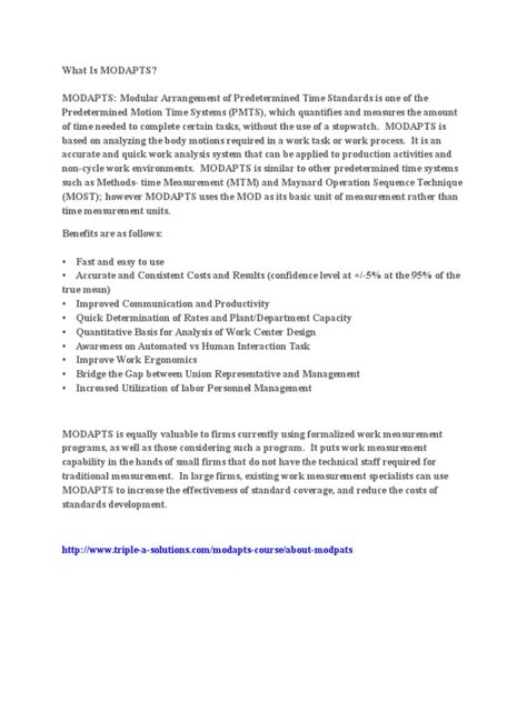 What Is Modapts Pdf Systems Science Employment