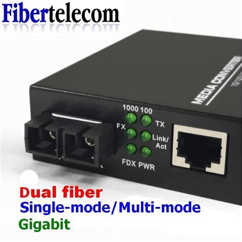 Gigabit Ethernet Fiber Switch Single Mode Multiple Mode Dual Fiber 10 100 1000m Mm Media