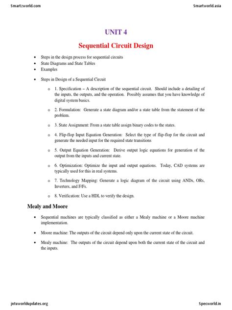 Sequential Circuit Design Unit 4 Pdf Areas Of Computer Science