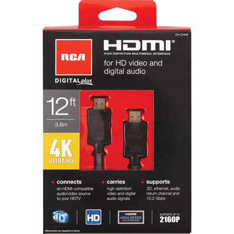Rca 12 Ft Black 4k Ultra Hd Digital Plus Hdmi Cable True Value Hardware