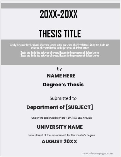 10 best dissertation cover page samples for 20xx download