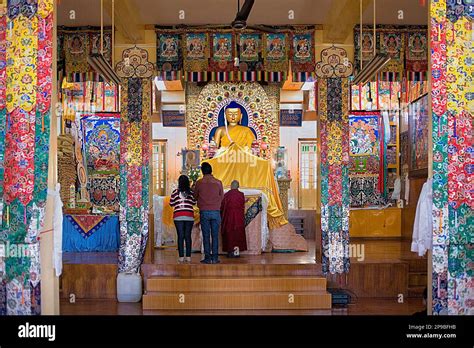 Praying In Namgyal Monasteryin Tsuglagkhang Complex Mcleod Ganj