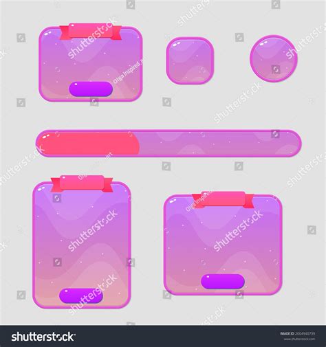 Game Ui Buttons Windows Set Pink Stock Vector Royalty Free 2004940739 Shutterstock