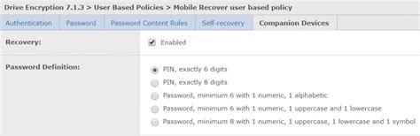 McAfee Drive Encryption User Recover With Mobile Phone Policy SecurCan Security Article