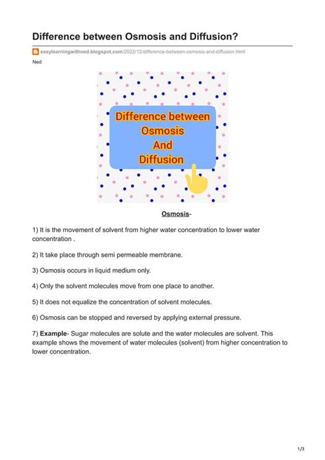 Easylearningwithned Blogspot Com Difference Between Osmosis And Diffusion Pdf