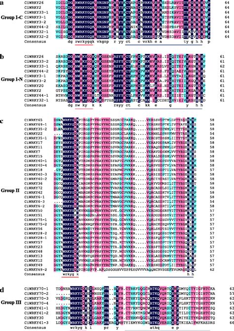 Multiple Sequence Alignments Of The Wrky Domains Of From Ciwrkys A
