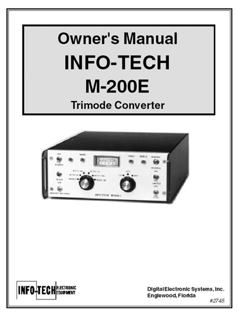 Info-Tech M-200E Decoder InfoTech M200E