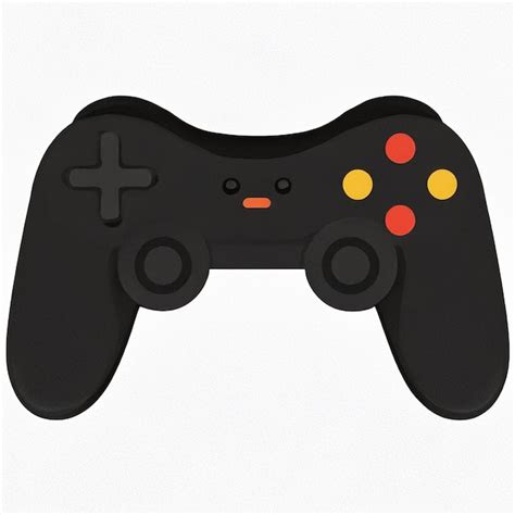 A Black And Yellow Game Controller With A Red Button Premium Ai Generated Vector