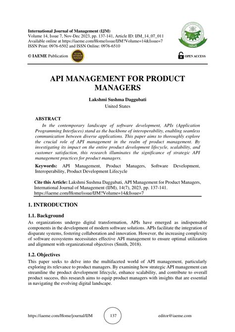 Pdf Api Management For Product Managers