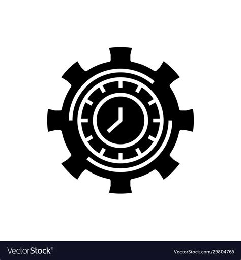 Clock Settings Black Icon Concept Royalty Free Vector Image