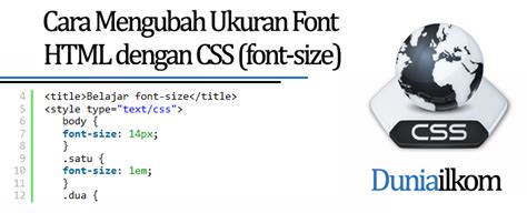 Tutorial Belajar Css Cara Mengubah Ukuran Font Html Dengan Css Font
