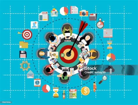 비즈니스 분석 및 계획 컨설팅 팀워크 프로젝트 관리 재무 보고서 및 전략을 위한 평면 디자인 일러스트 레이션 개념 개념 웹 배너 및 인쇄 자료 Staff Meeting에