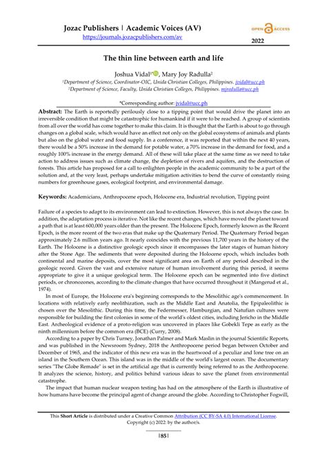 Pdf The Thin Line Between Earth And Life